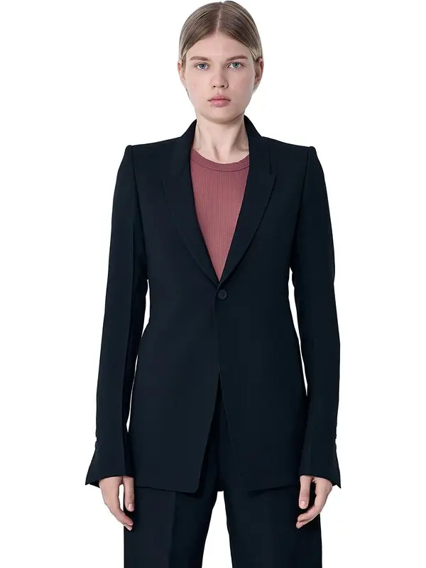 Rick Owens Single-breasted Wool Blazer - Black