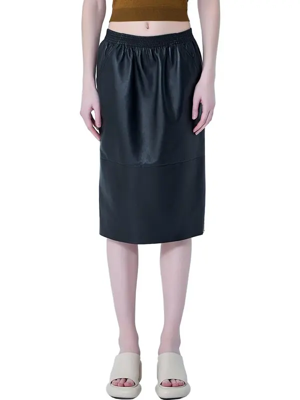 Chloé Knee-length Leather Pencil Skirt - Black