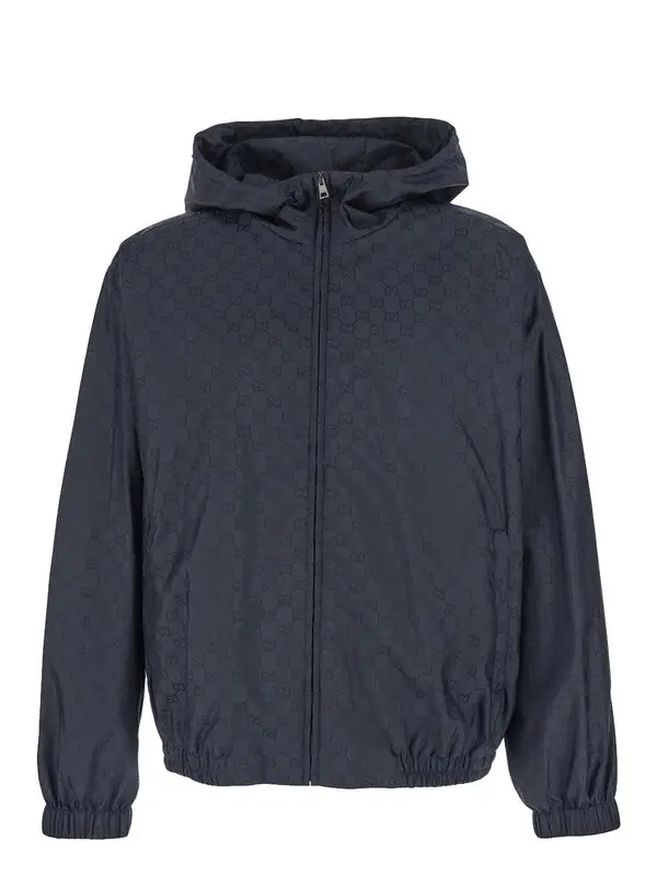 Gucci Gg All-over Tech Fabric Hooded Jacket - Multicolor