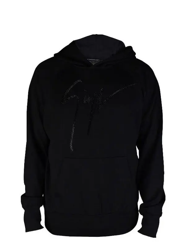 GIUSEPPE ZANOTTI Embellished Logo Hoodie - Black