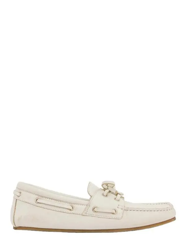 Gucci Leather Logo Plaque Loafers - White