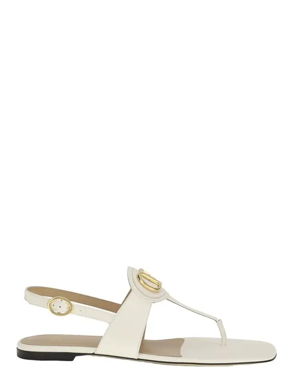 Valentino Garavani Leather Thong Sandals With Vlogo Signature - Multicolor