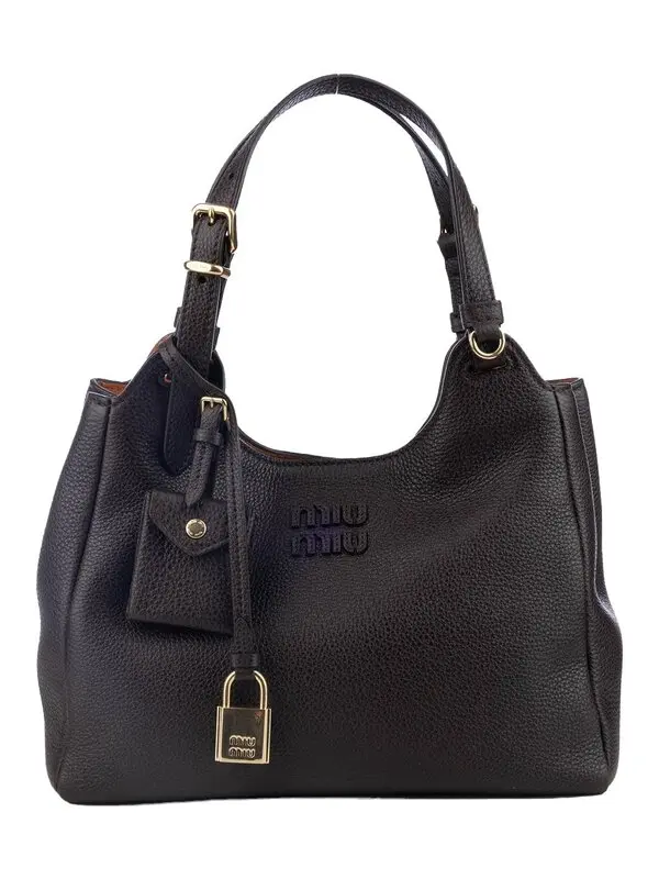 Miu Miu Shopper Bag With Gold Tone Lock - Multicolor
