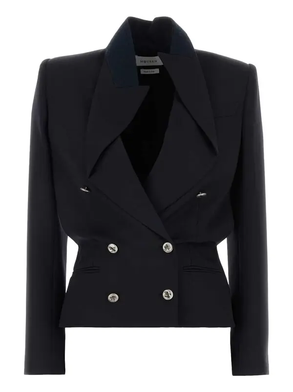 Alexander McQueen Navy Wool Blazer - Blue