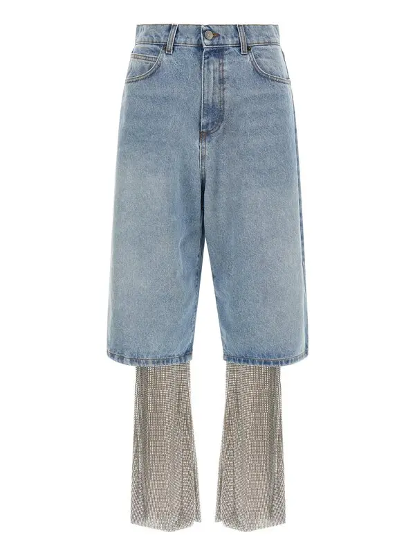 Giuseppe Di Morabito Crystal Embellished Jeans With Leggings - Multicolor