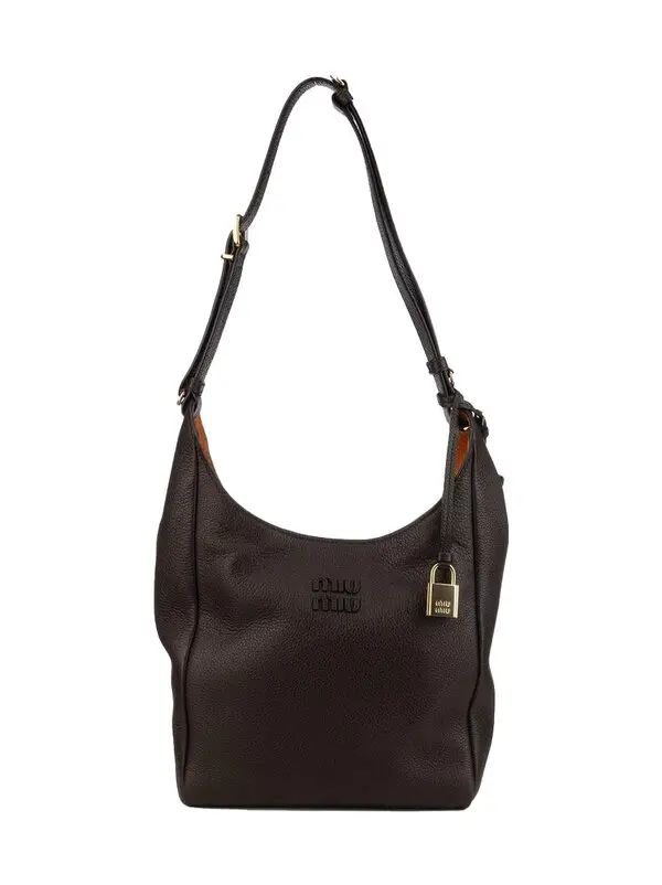 Miu Miu Leather Shoulder Bag With Lock Detail - Multicolor