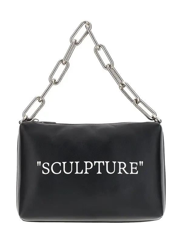 Off-White Handbag With Chain Strap - Multicolor