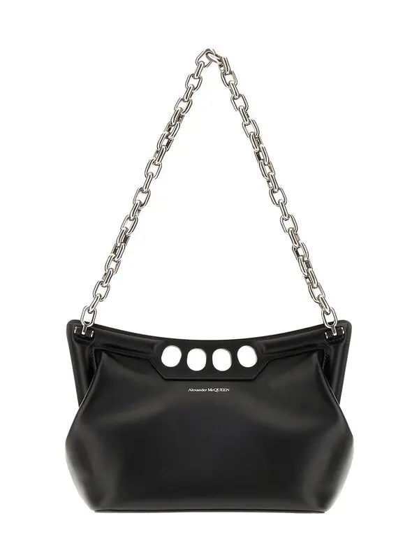 Alexander McQueen Black Leather Chain Bag - Multicolor