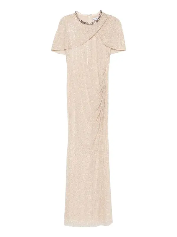 SELF-PORTRAIT Embellished Draped Maxi Dress - Multicolor