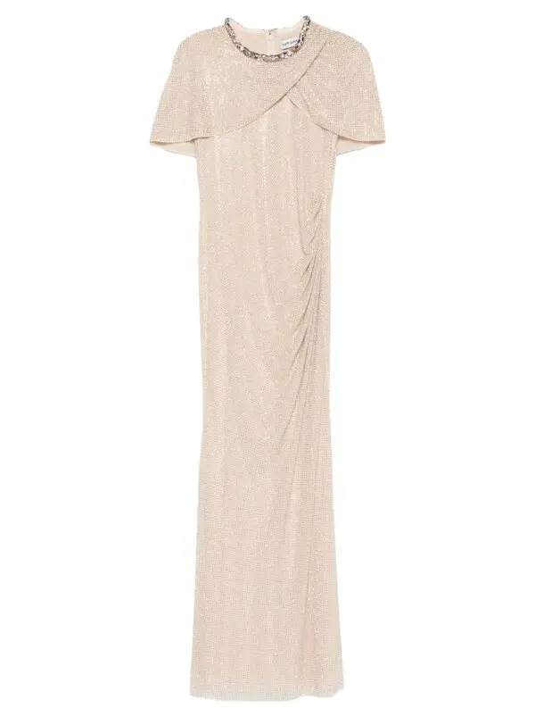 SELF-PORTRAIT Embellished Draped Maxi Dress - Multicolor