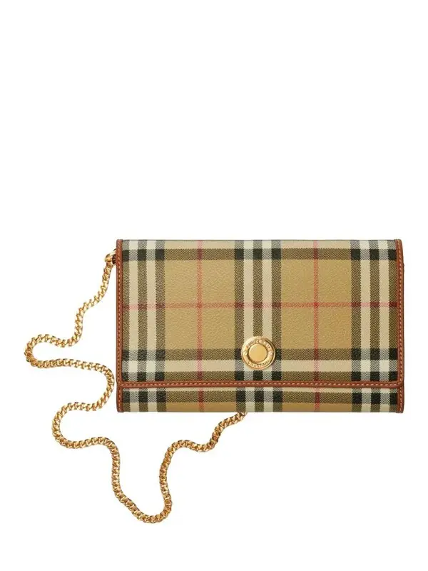 Burberry Check Chain Strap Wallet - Multicolor