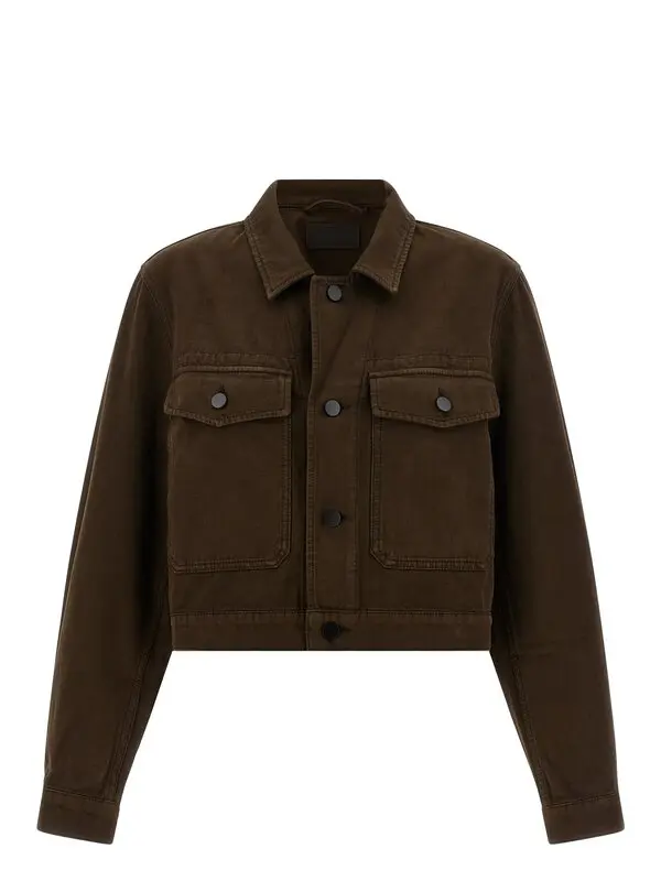 LEMAIRE Garment-dyed Cropped Blouson - Brown