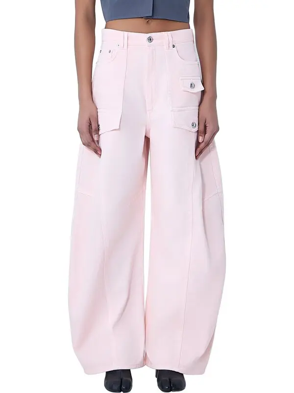 Sportmax High-waisted Wide-leg Cargo Trousers - Pink