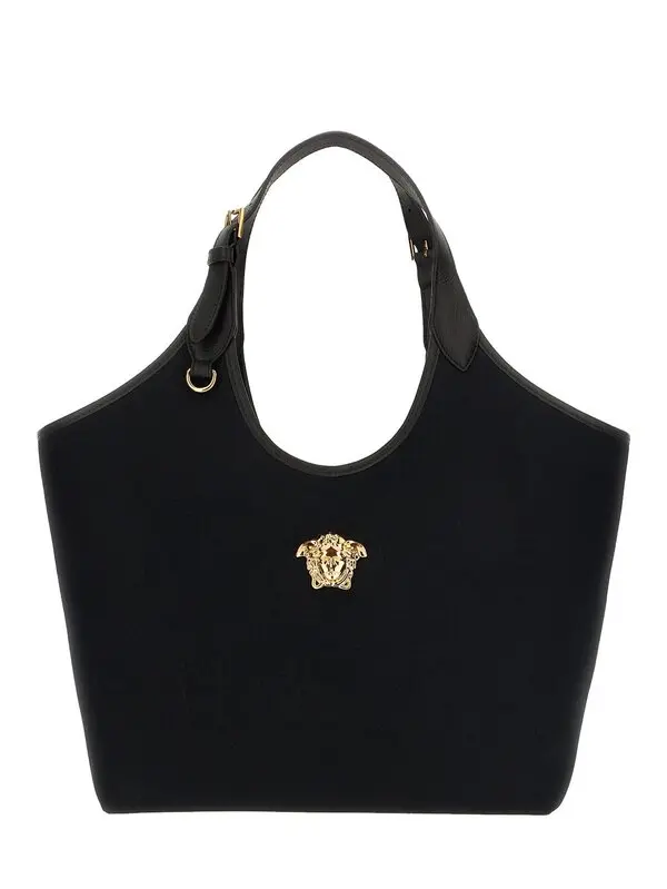 Versace Shopper Bag With Gold Tone Medusa - Multicolor