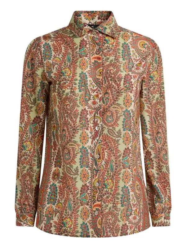 Etro Paisley Print Silk Blend Shirt - Multicolor