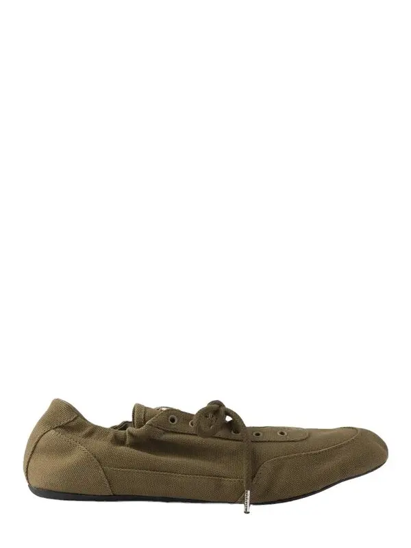 Prada Canvas Lace-up Sneakers - Brown
