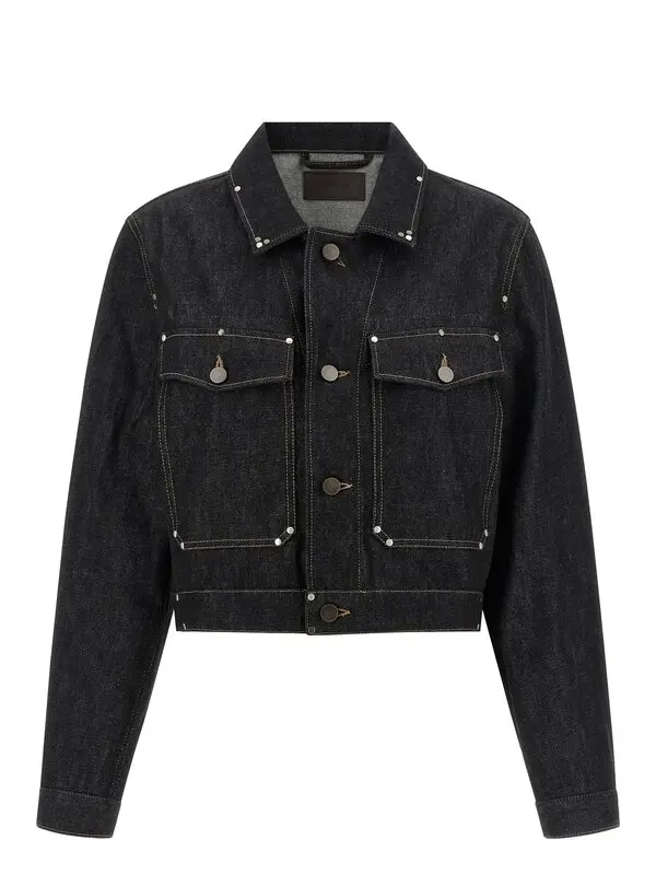 LEMAIRE Lemiare Denim Blouson With Rivets And Contrast Stitching - Black