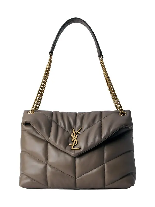 Saint Laurent Puffer Medium Shoulder Bag - Brown