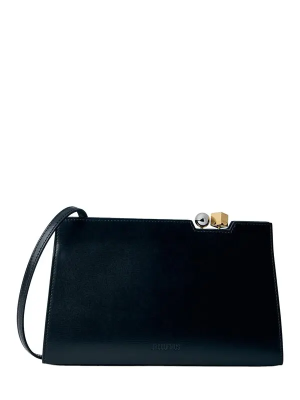 Jacquemus Le Salon Leather Shoulder Bag - Black