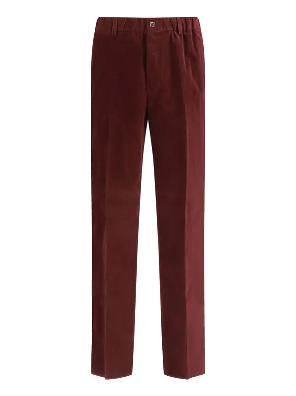 Fendi Ribbed Velvet Straight-leg Trousers - Multicolor
