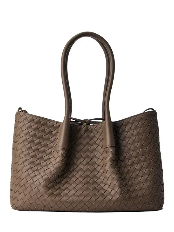 Bottega Veneta Pinacoteca Intrecciato Leather Tote Bag - Brown