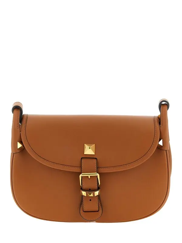 Valentino Garavani Flaneuse Medium Leather Shoulder Bag - Brown