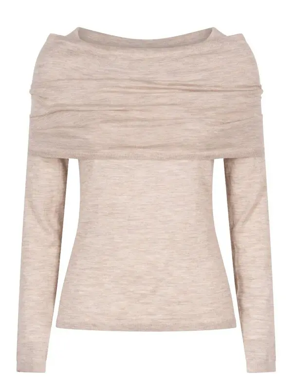 Max Mara Lightweight Cashmere Sweater With Removable Wrap Detail - Multicolor