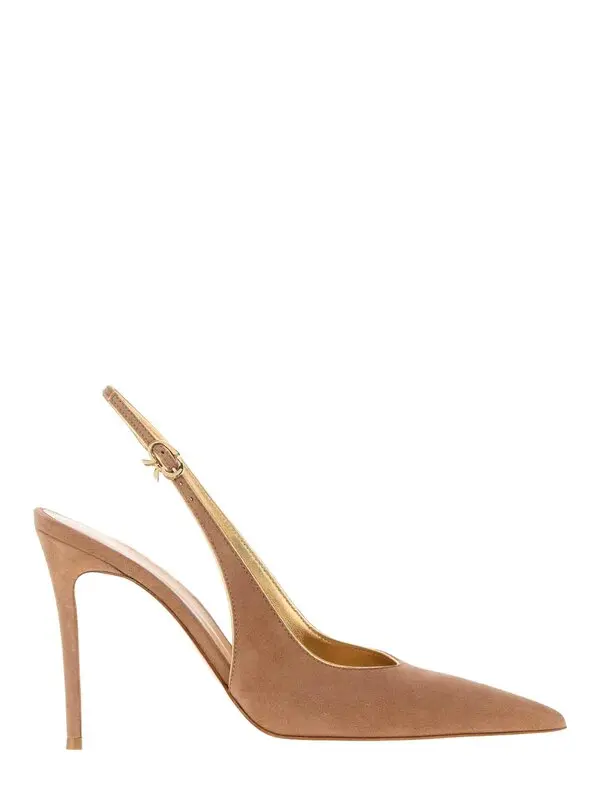 GIANVITO ROSSI Suede Slingback Pumps - Brown