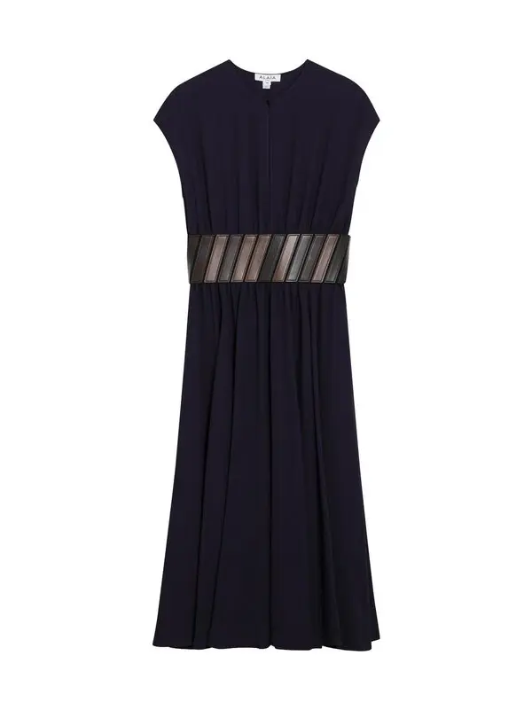 Alaïa Belted Midi Dress - Purple