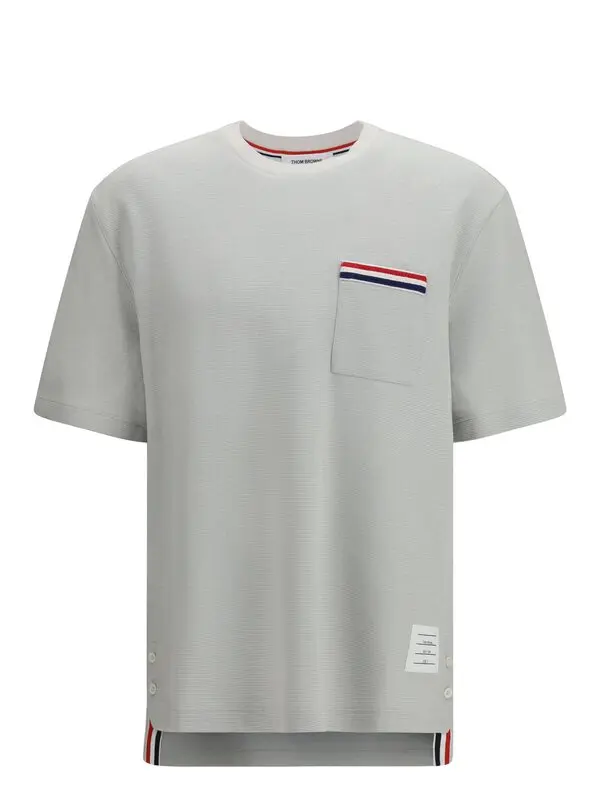 Thom Browne Short-sleeve Cotton-linen T-shirt - Gray