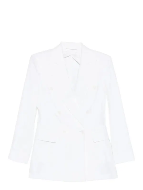 Max Mara Double-breasted Cotton Blazer - White