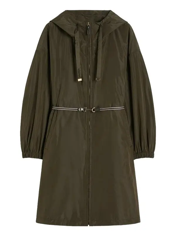 Max Mara Belted Hooded Parka - Green