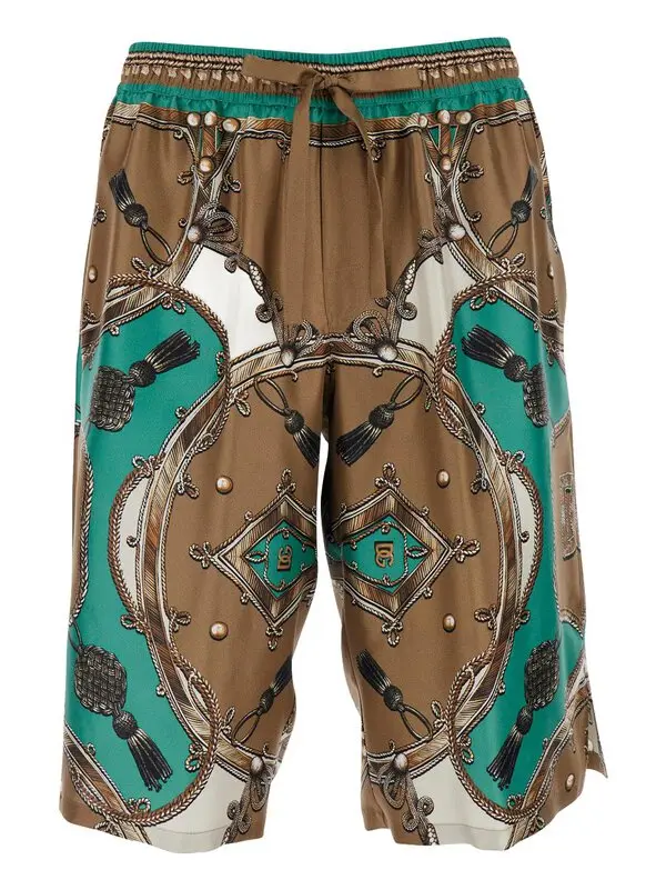 Dolce & Gabbana Printed Silk Bermuda Shorts - Multicolor