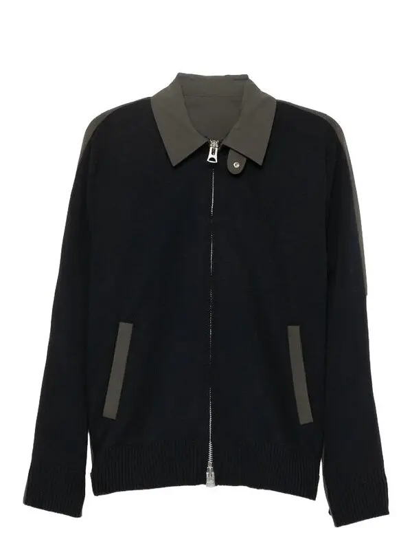 Sacai Paneled Zip-up Shirt Jacket - Blue