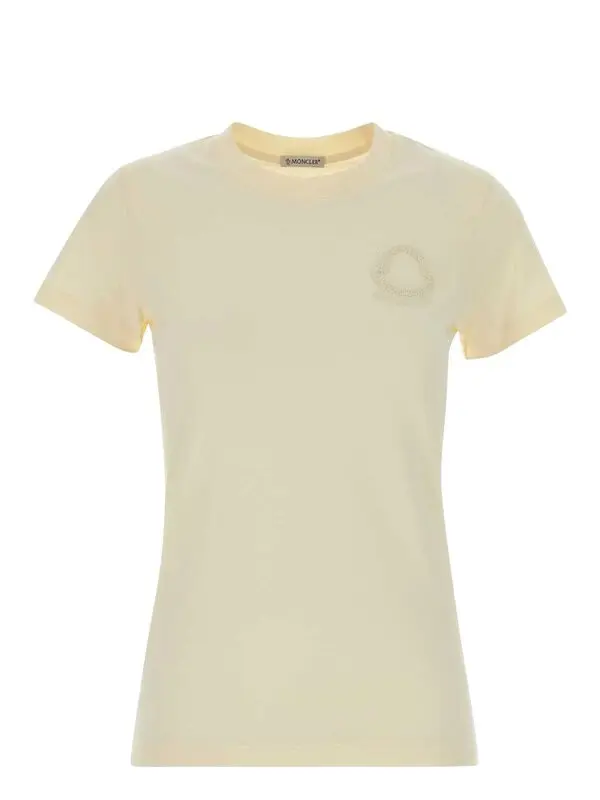 Moncler Cream Cotton T-shirt - Yellow
