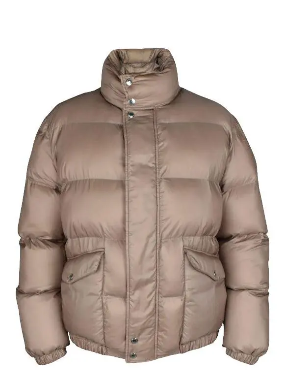 Alexander McQueen Quilted Short Jacket With High Collar And Graffiti Inscription - Cream
