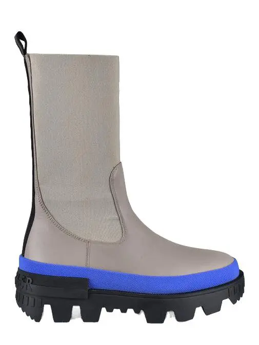 Moncler Chelsea Boots With Electric Blue Detail - Gray