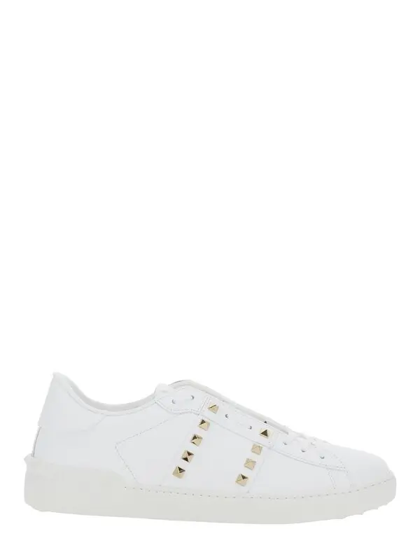 Valentino Garavani Rockstud Untitled Leather Sneakers - White