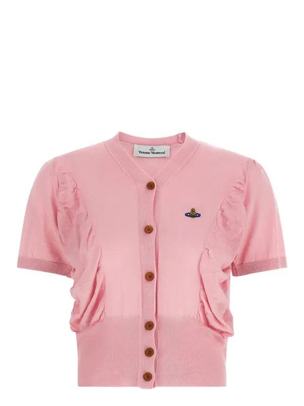 VIVIENNE WESTWOOD Pamela Cropped V-neck Sweater - Pink