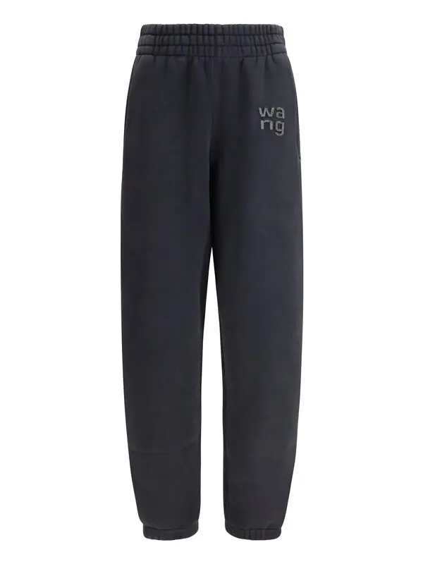 Alexander Wang Raised Glitter Logo Sweatpants - Black