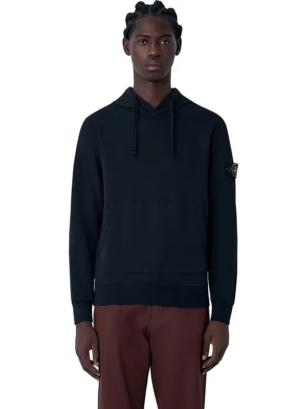 Stone Island Compass Patch Hooded Sweatshirt - Black