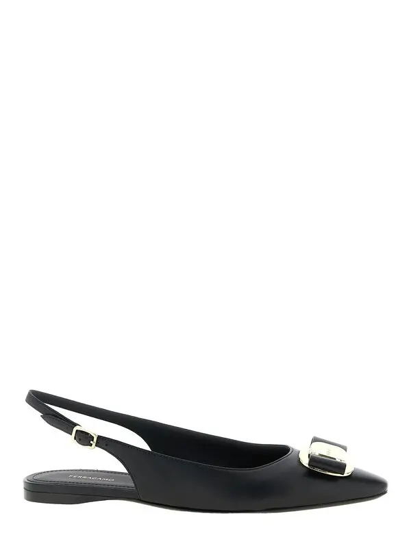 FERRAGAMO Zelmy Nappa Slingbacks - Ebony