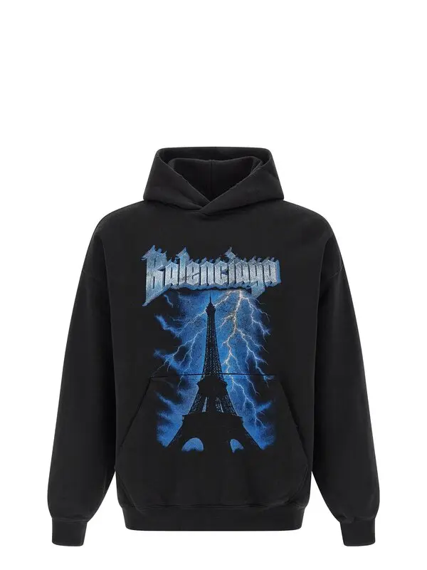 Balenciaga Thunderstorm Hoodie - Black