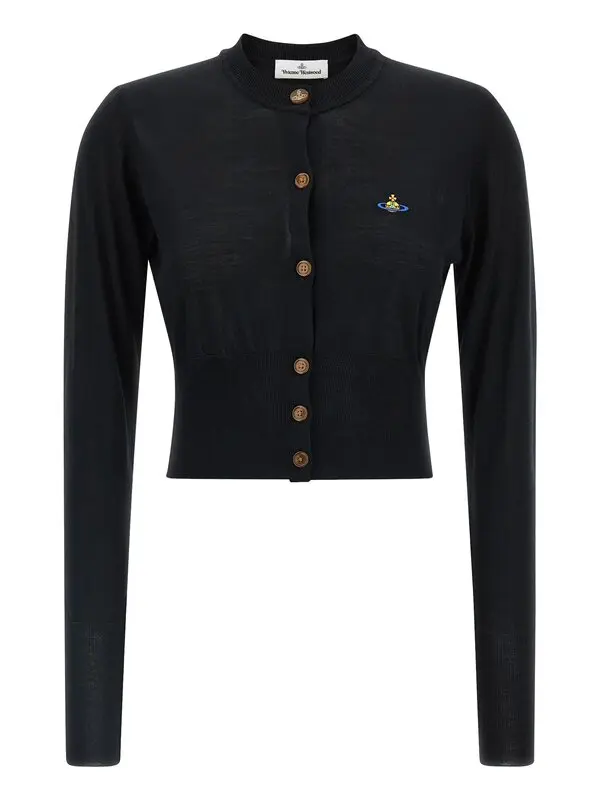 VIVIENNE WESTWOOD Wool And Silk Blend 'bea' Cardigan - Black