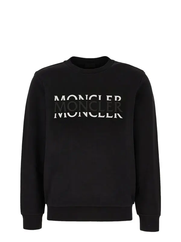 Moncler Crewneck Sweatshirt With Logo Detail - Multicolor
