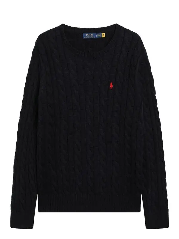 Polo Ralph Lauren Navy Cable-knit Cotton Sweater - Blue