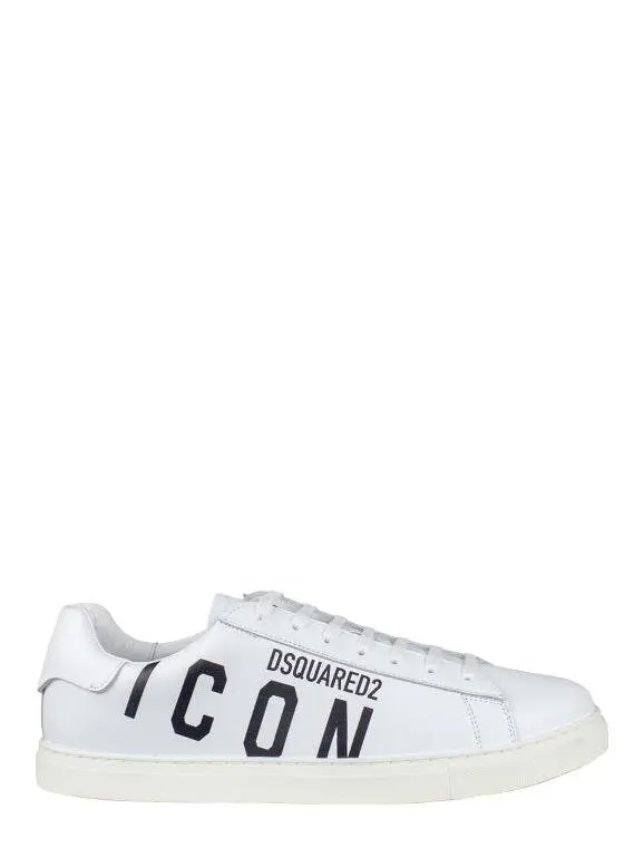 Dsquared2 Leather Low Top Sneakers - White