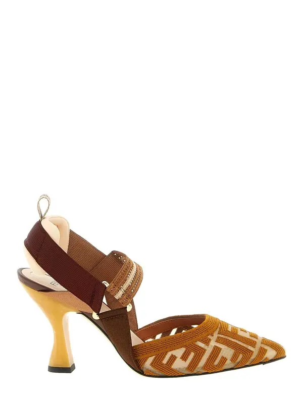 Fendi Colibrì Slingback Heels - Brown