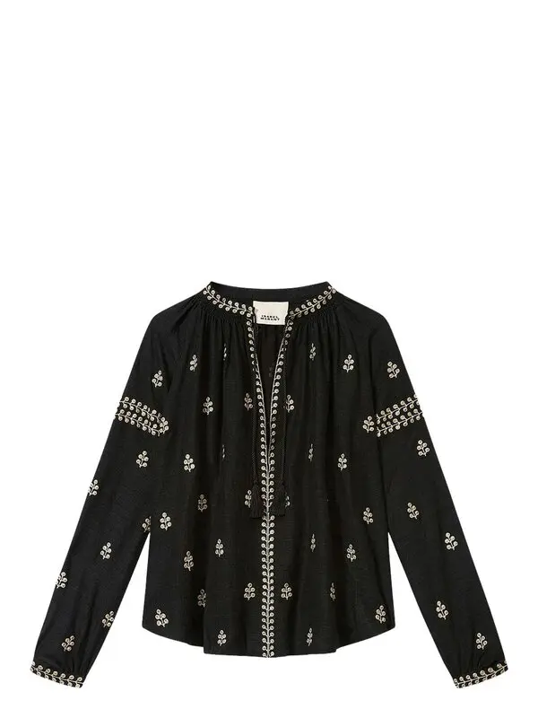Isabel Marant Étoile Rodis Embroidered Silk Blouse - Multicolor