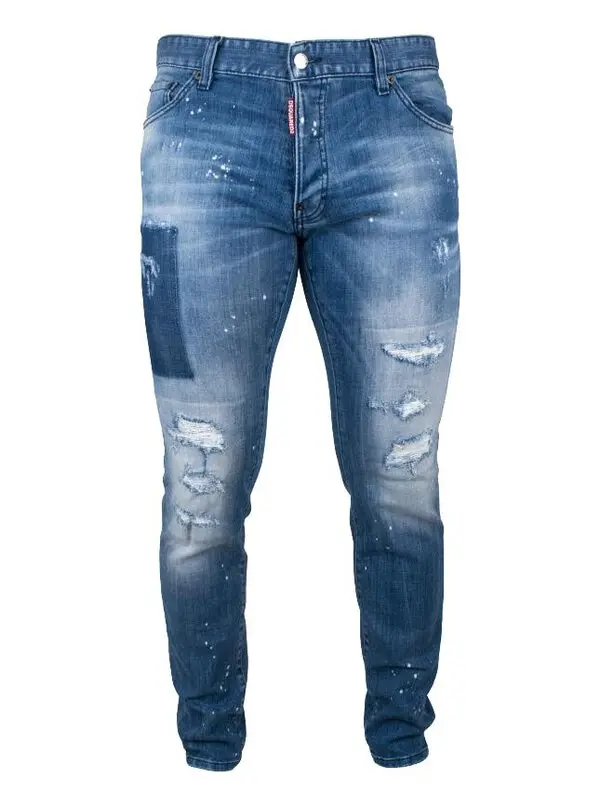 Dsquared2 Cool Guy" Jeans With Graphic Print And Distressed Details - Blue